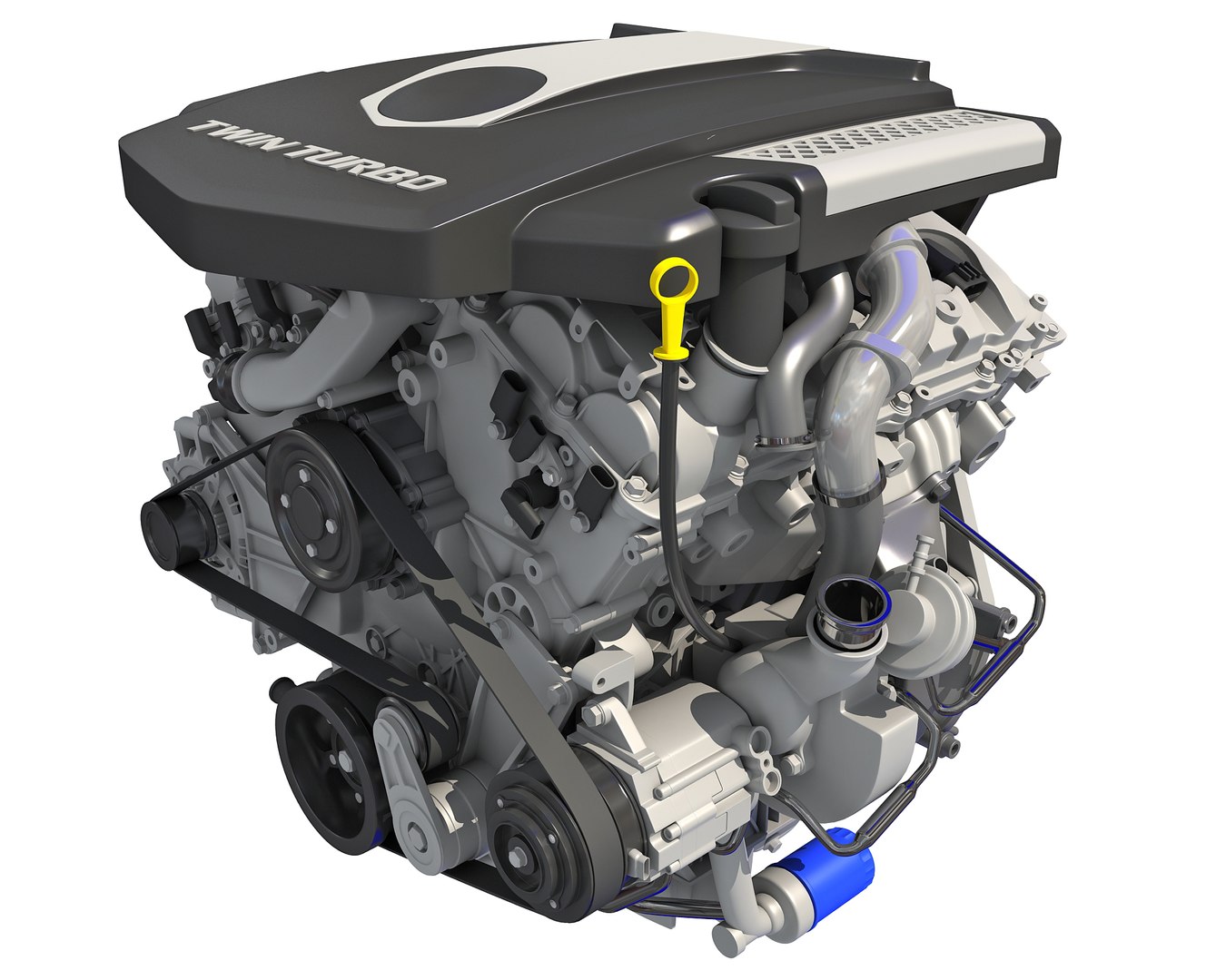 3D Twin Turbo V6 Car Engine - TurboSquid 1337725