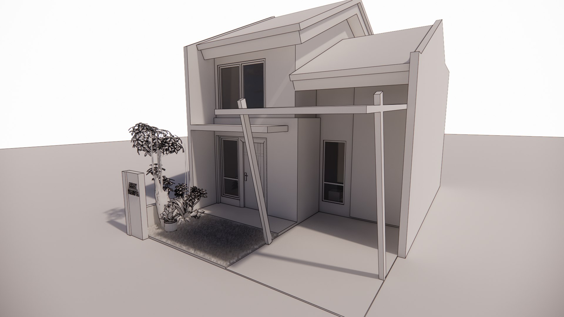 3D Tropical House 60m2 Mezzanine model - TurboSquid 2109678