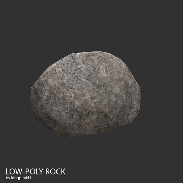 low-poly rock 3d model
