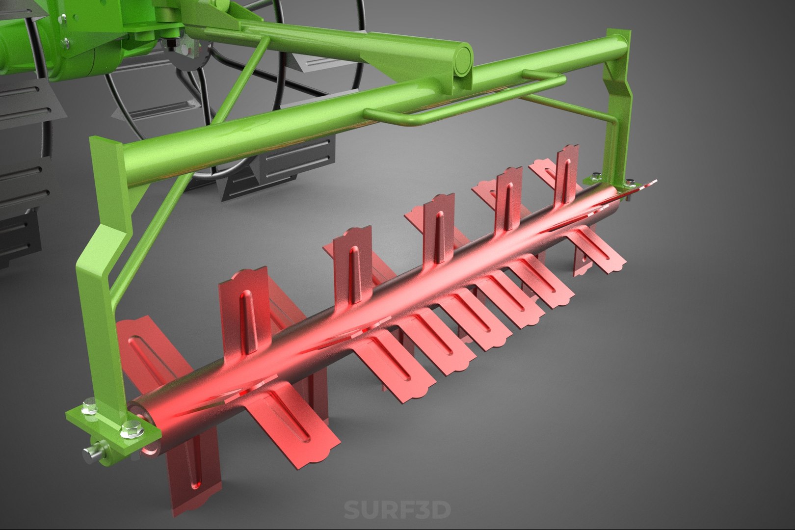 3D MINI TRACTOR ROTO ROTARY ROTAVATOR DIESEL CULTIVATOR TILLER PLOW ...