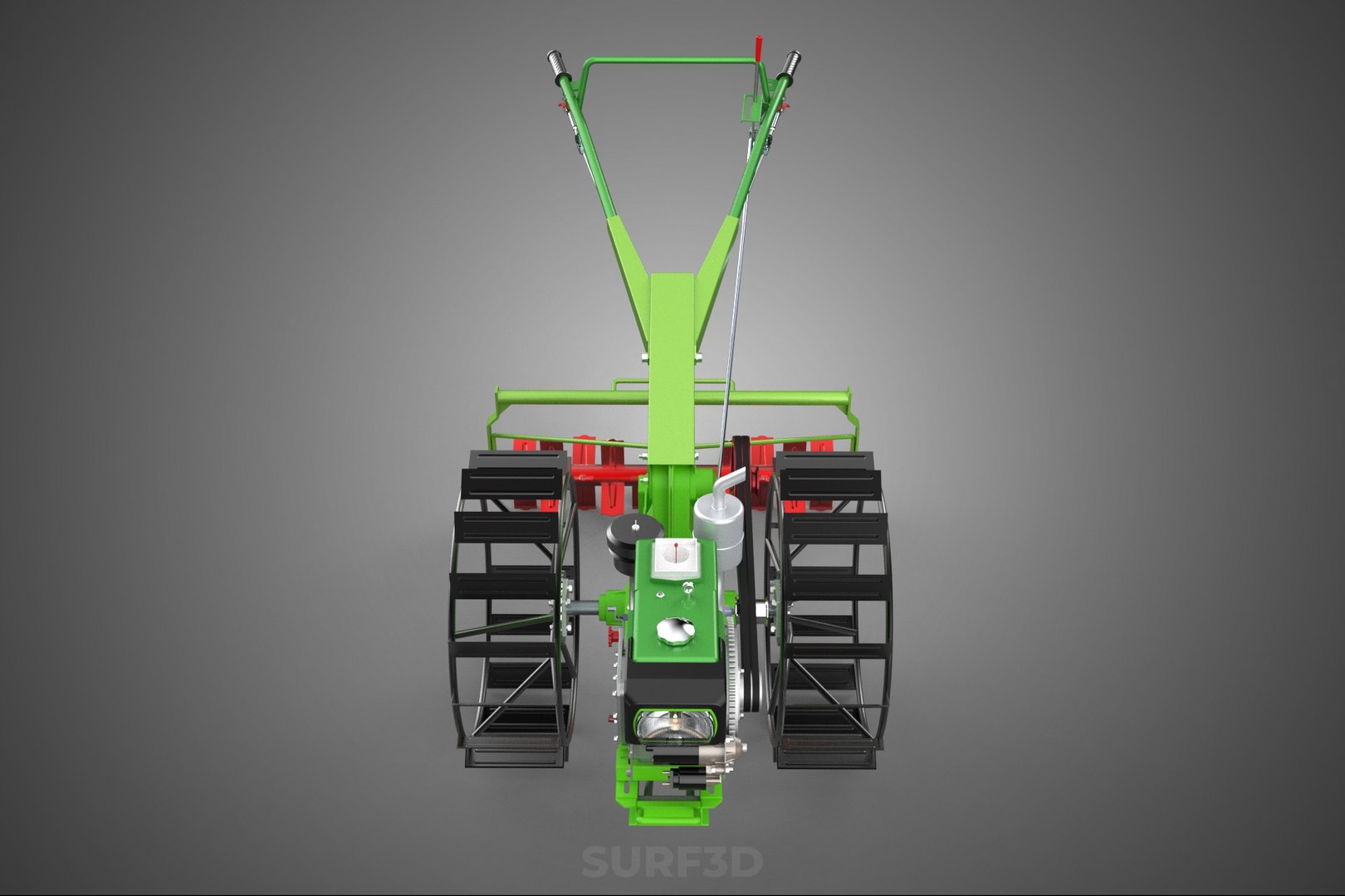 3D MINI TRACTOR ROTO ROTARY ROTAVATOR DIESEL CULTIVATOR TILLER PLOW ...