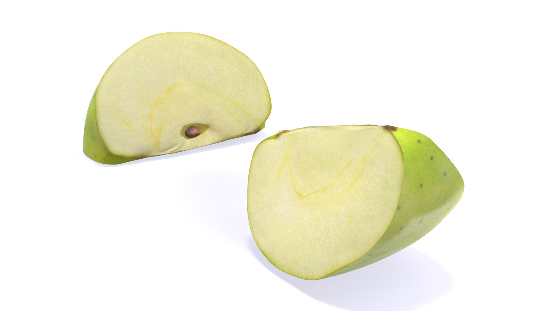 Realistic Green Apple Slice 3D Model - TurboSquid 2209627