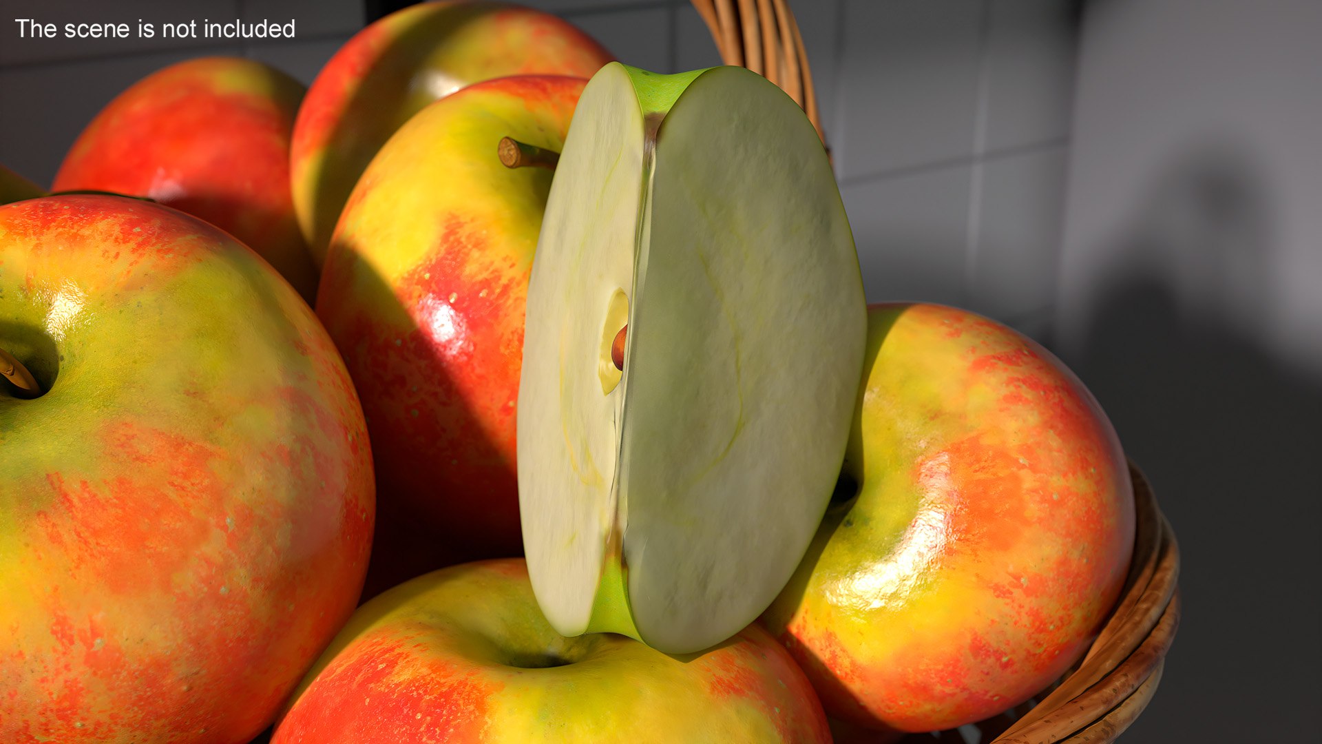 Realistic Green Apple Slice 3D Model - TurboSquid 2209627