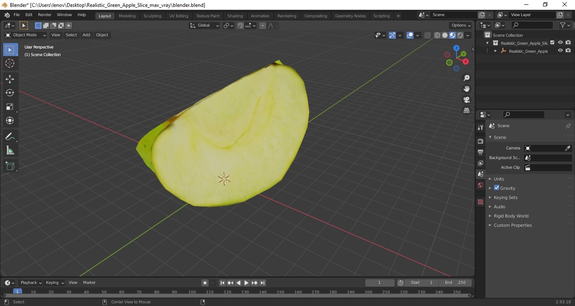 Realistic Green Apple Slice 3D Model - TurboSquid 2209627