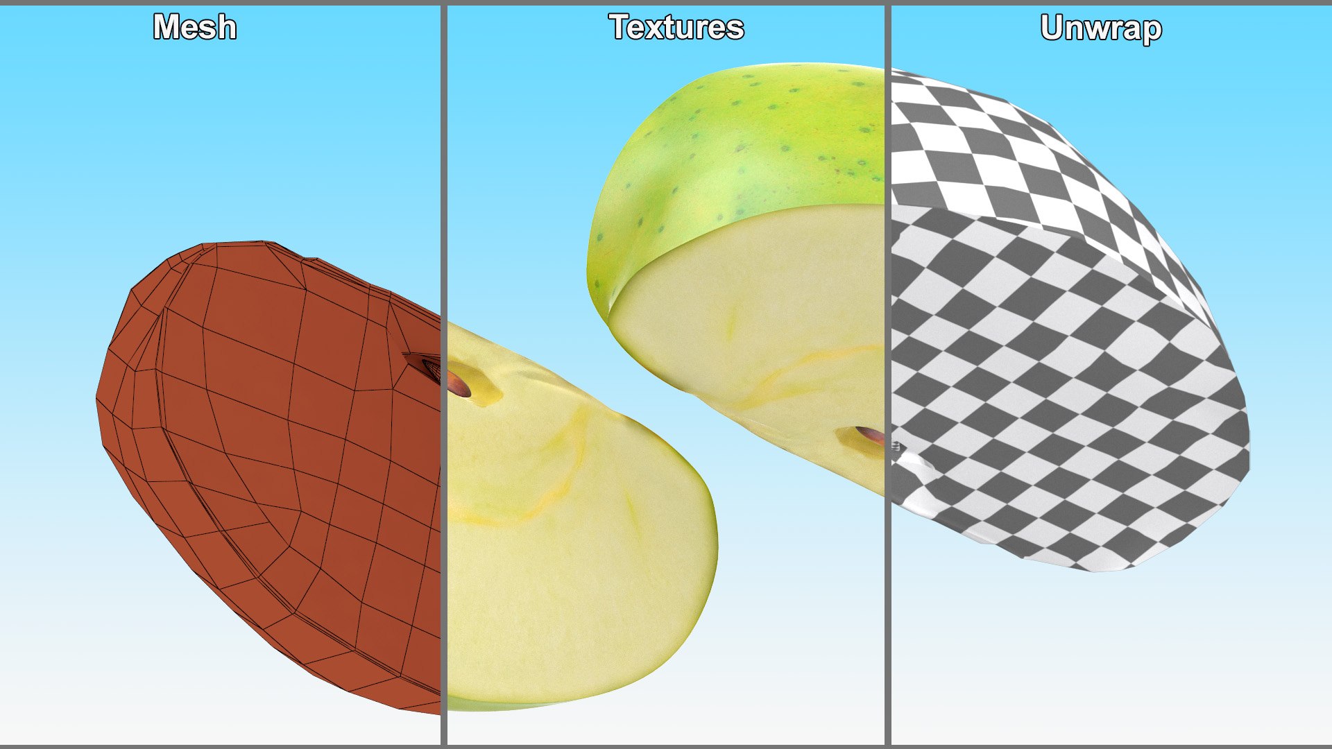 Realistic Green Apple Slice 3D Model - TurboSquid 2209627