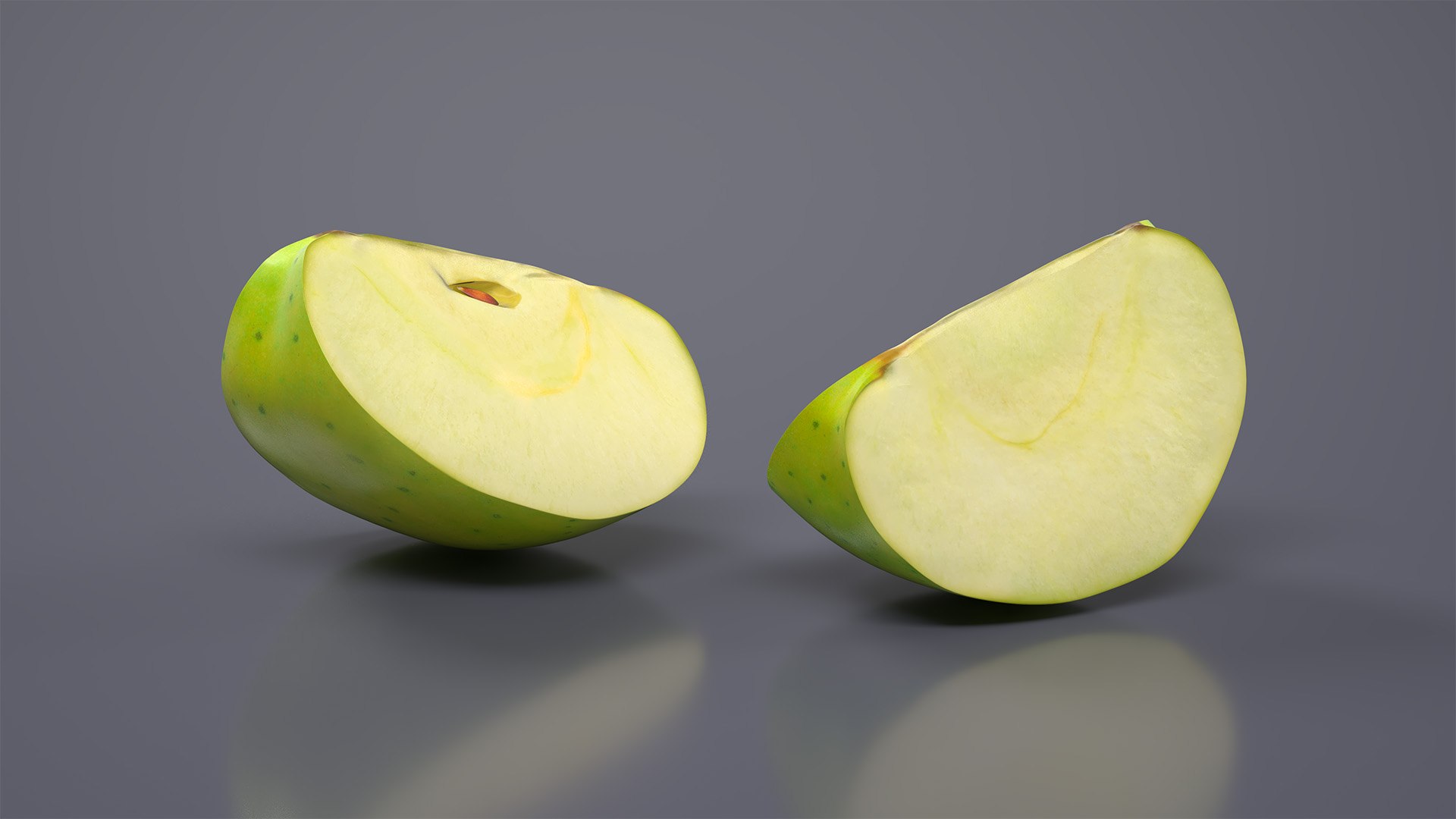Realistic Green Apple Slice 3D Model - TurboSquid 2209627