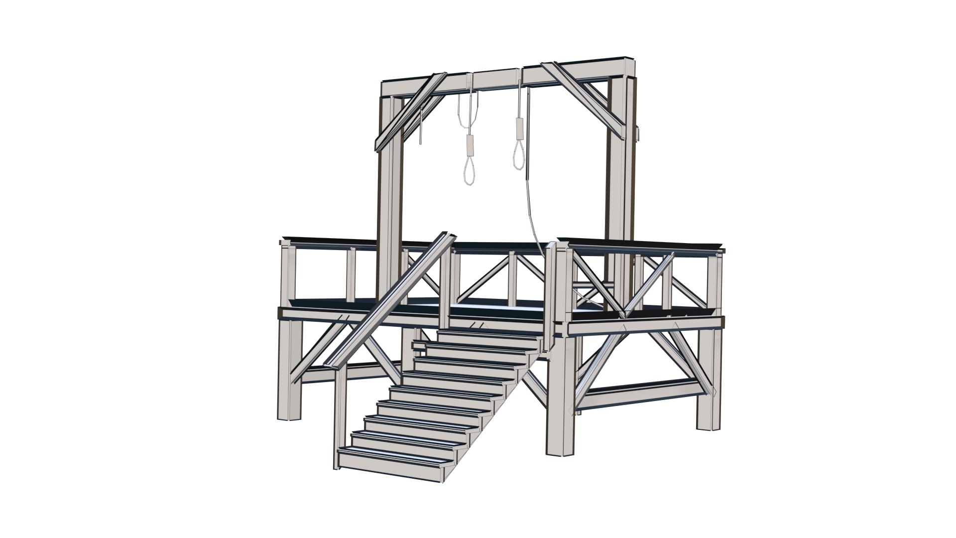 3D Low Poly Gallows 3D Model - TurboSquid 2297873