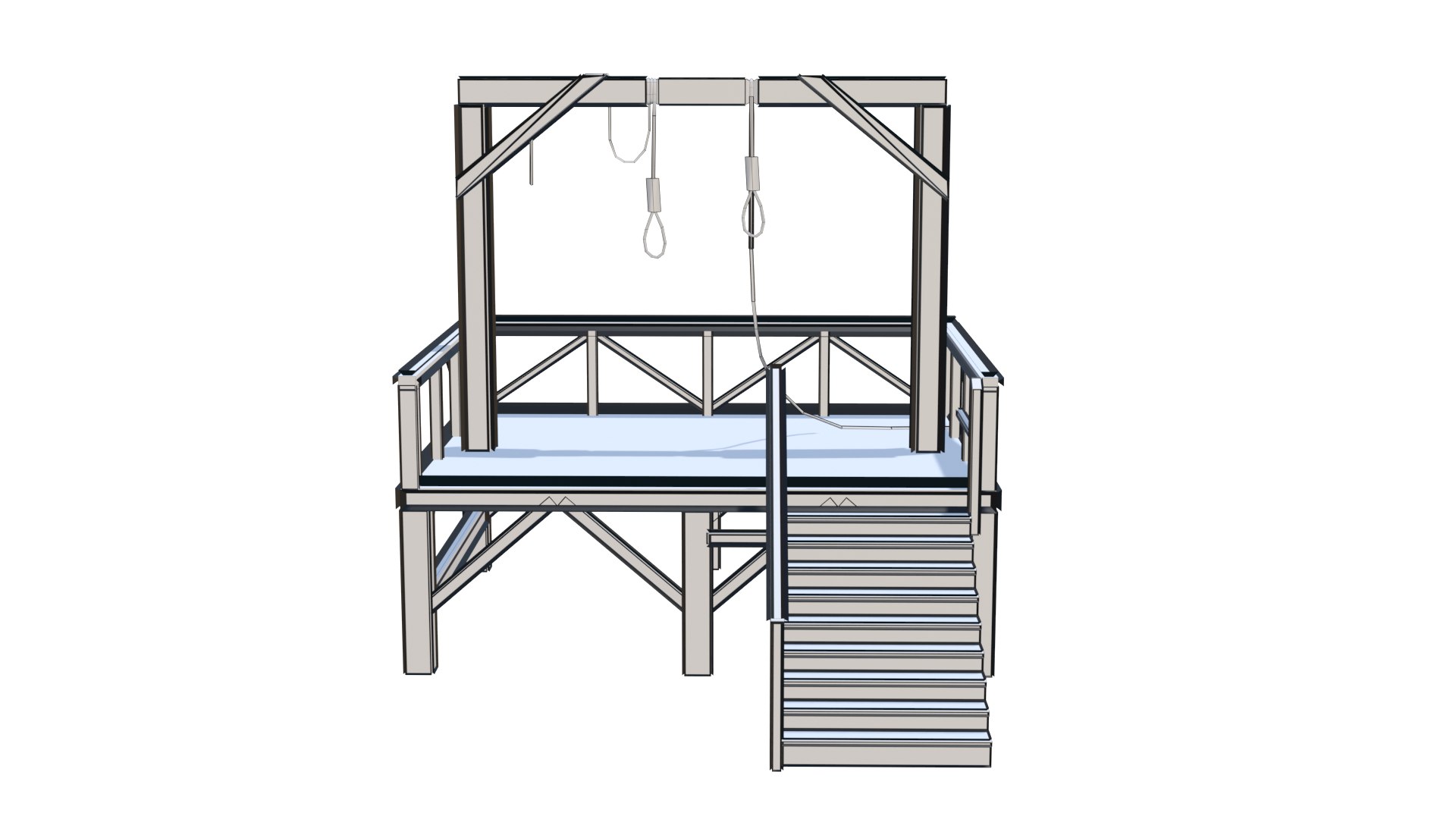 3D Low Poly Gallows 3D Model - TurboSquid 2297873