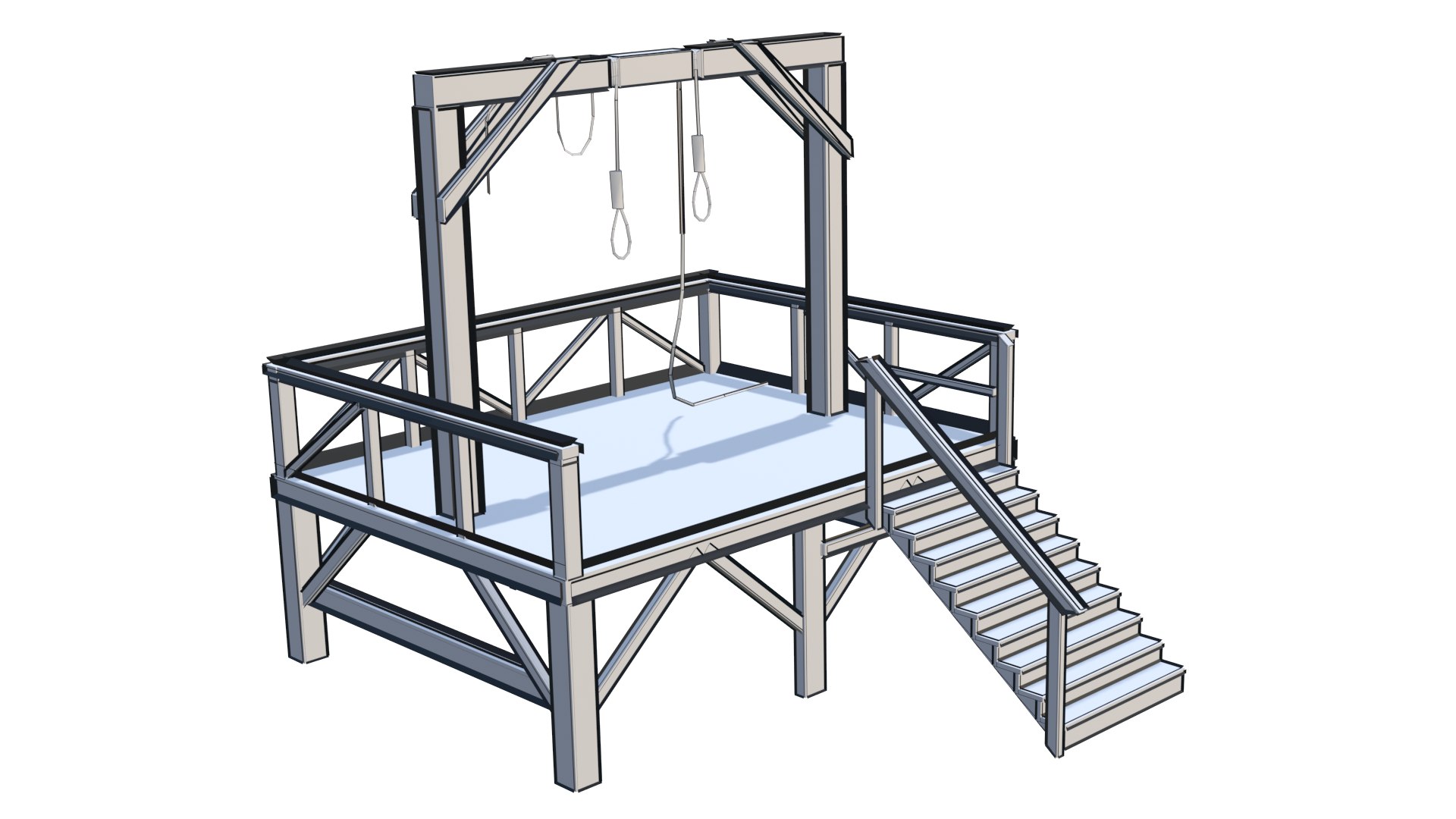 3D Low Poly Gallows 3D Model - TurboSquid 2297873