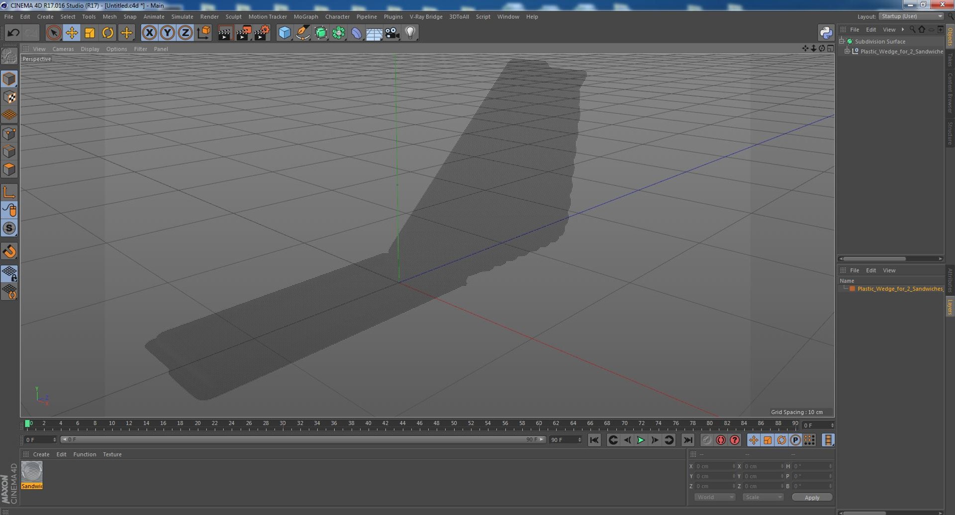 3D Plastic Wedge for 2 Sandwiches Open - TurboSquid 1987201