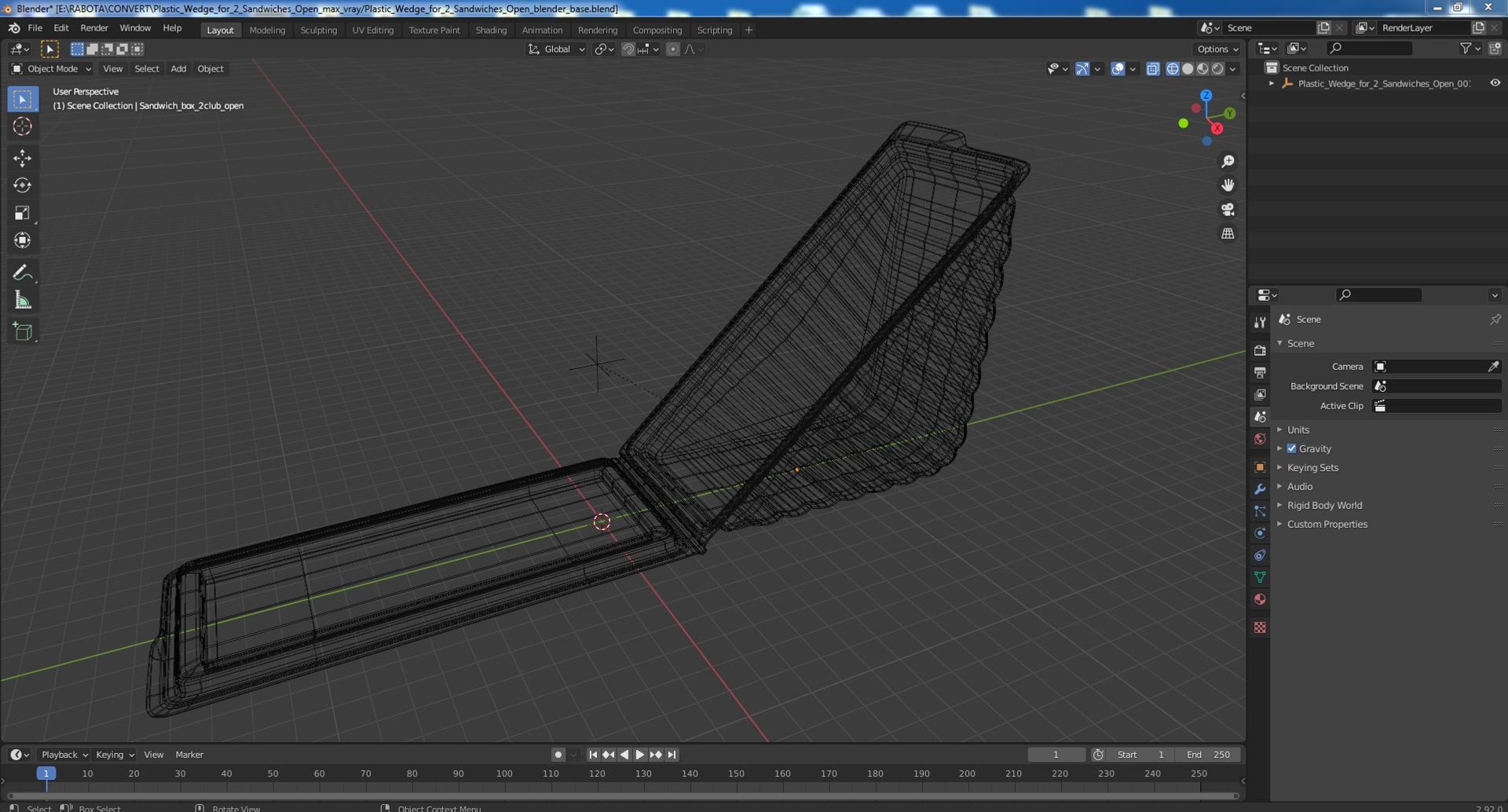 3D Plastic Wedge for 2 Sandwiches Open - TurboSquid 1987201