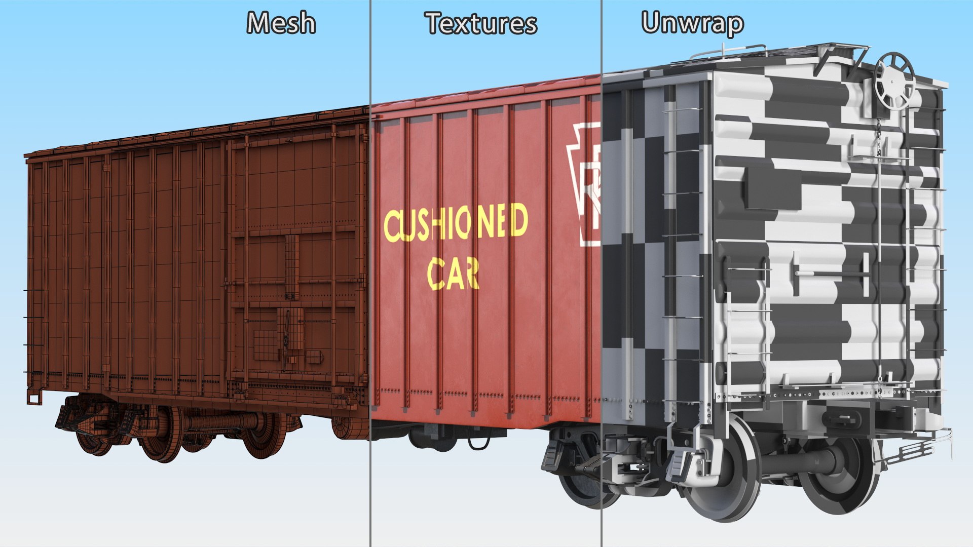 PRR X58B Cushioned Boxcar 3D - TurboSquid 2415915