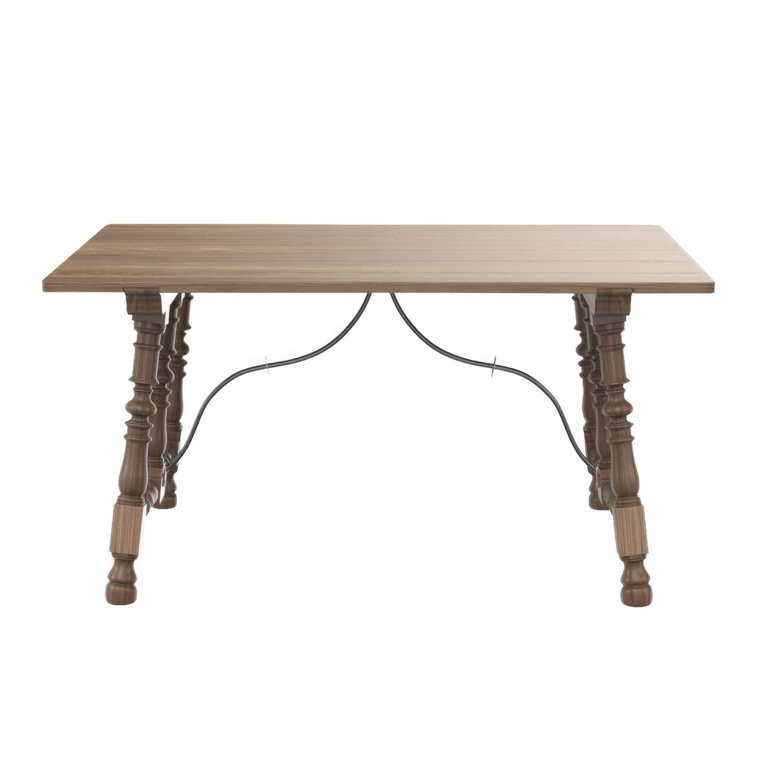 3D 17th Or 18th Century Hardwood Trestle Tavern Table Model ...