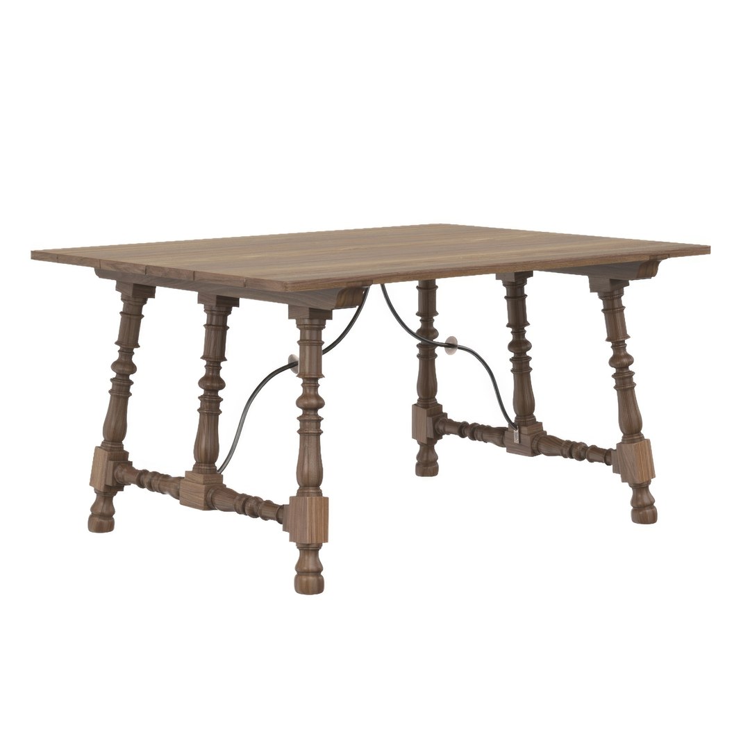 3D 17th Or 18th Century Hardwood Trestle Tavern Table Model ...