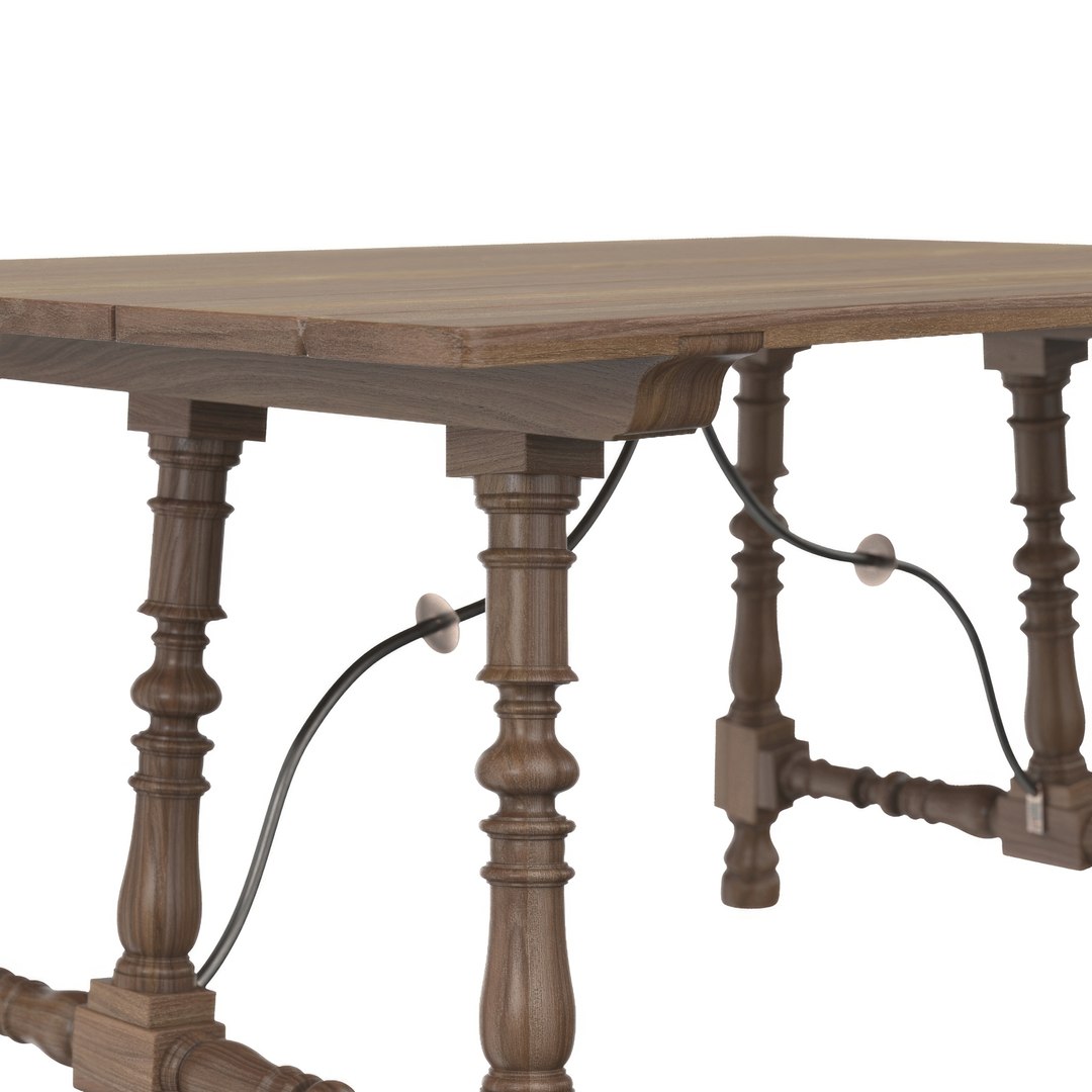 3D 17th Or 18th Century Hardwood Trestle Tavern Table Model ...