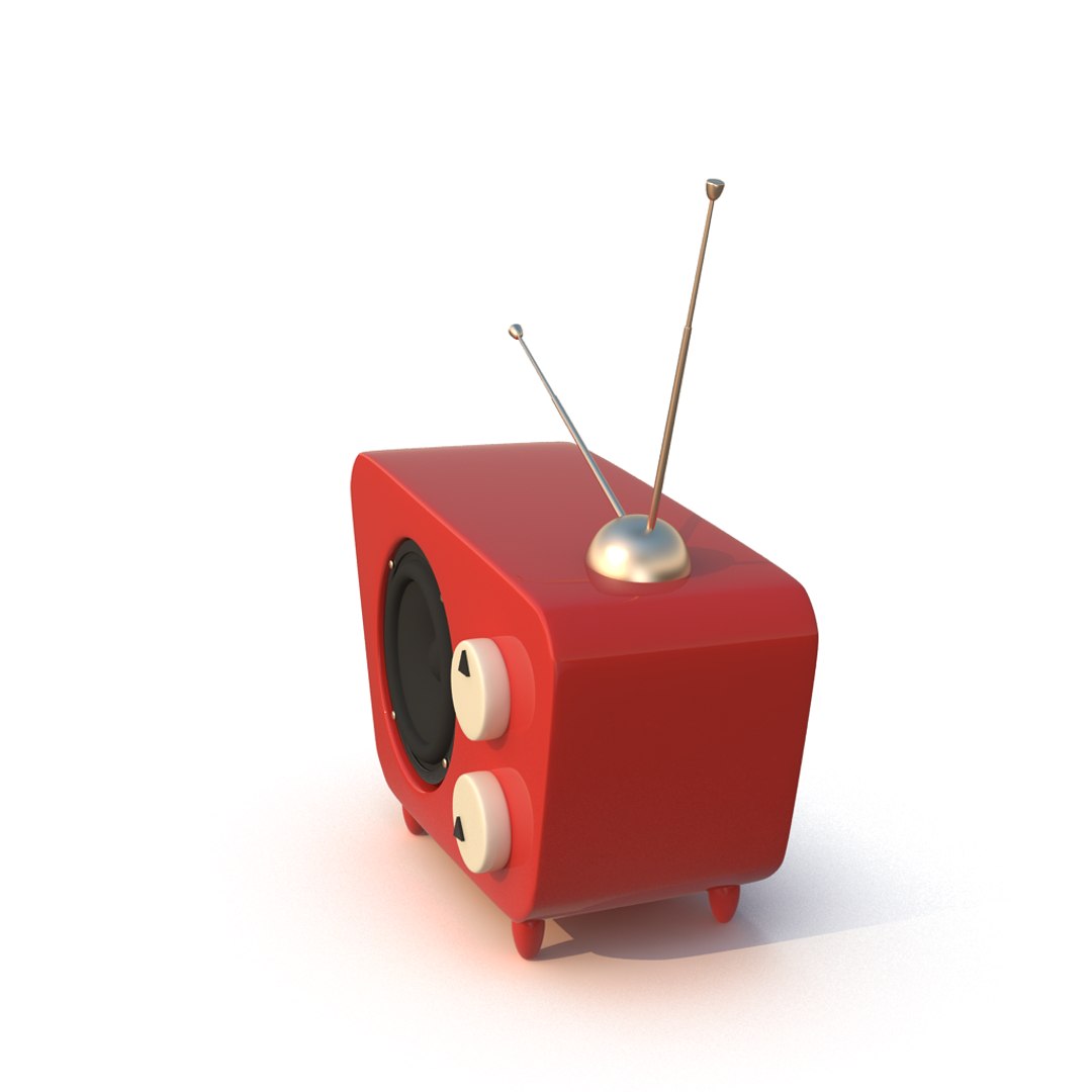 3d Model Of Stylized Cartoon Radio