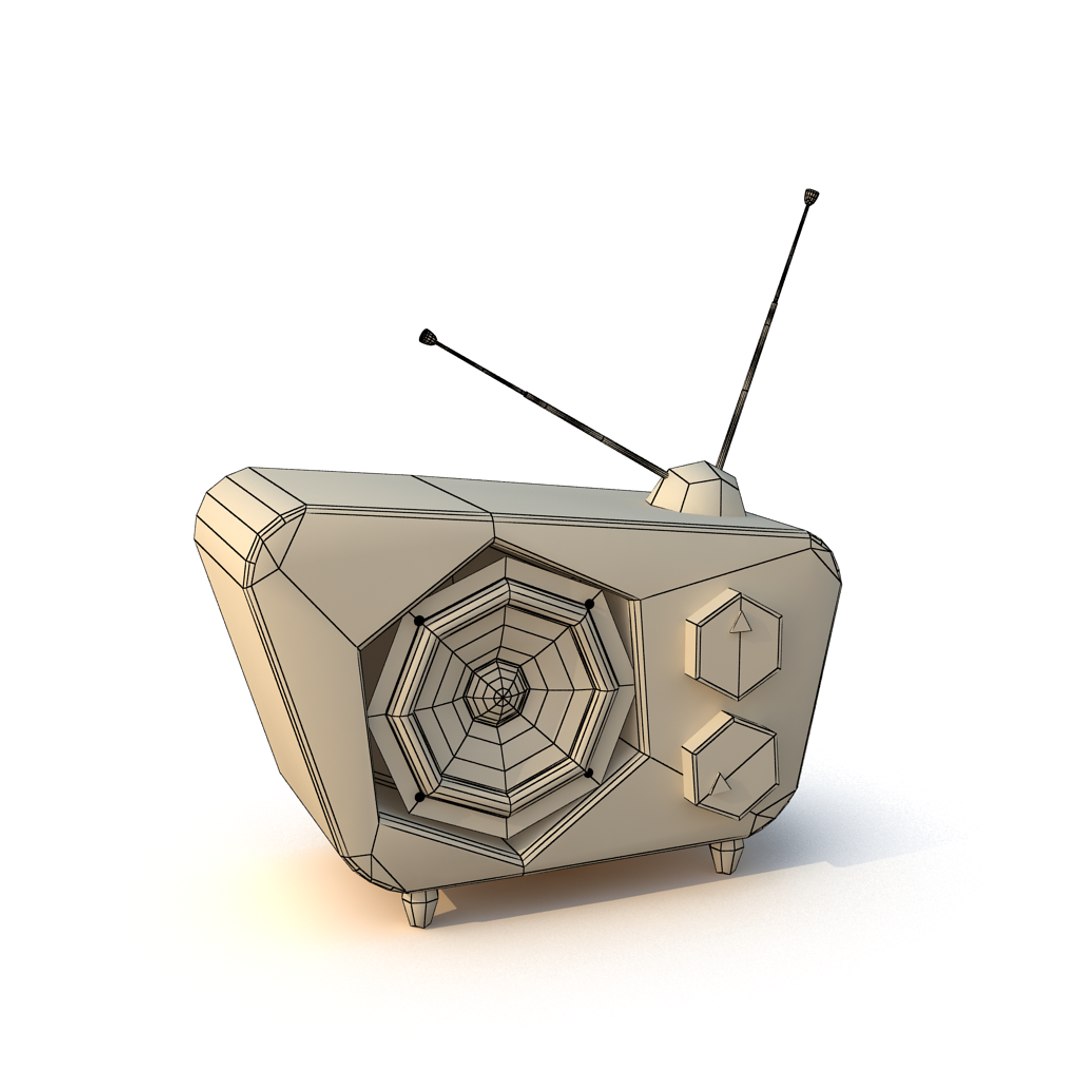 3d Model Of Stylized Cartoon Radio