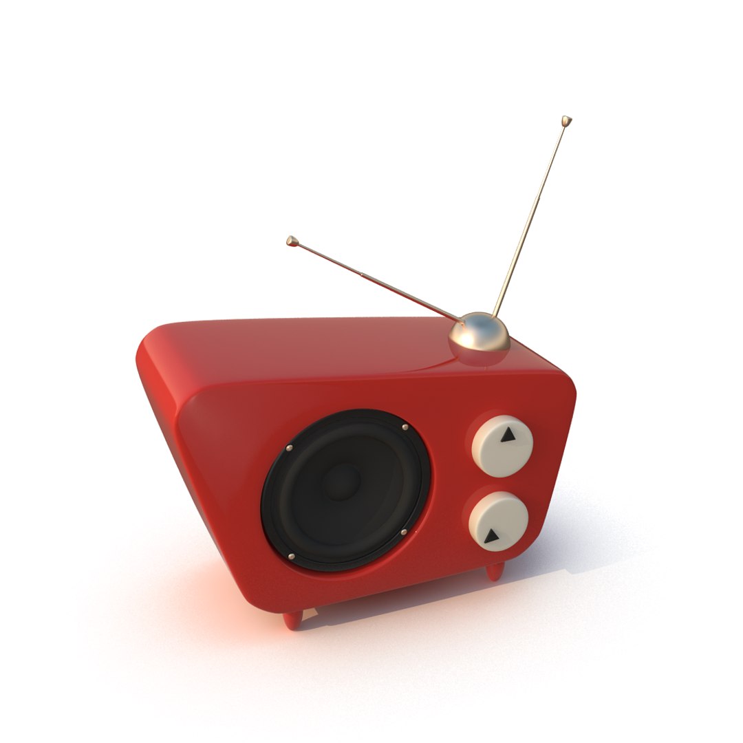 3d Model Of Stylized Cartoon Radio