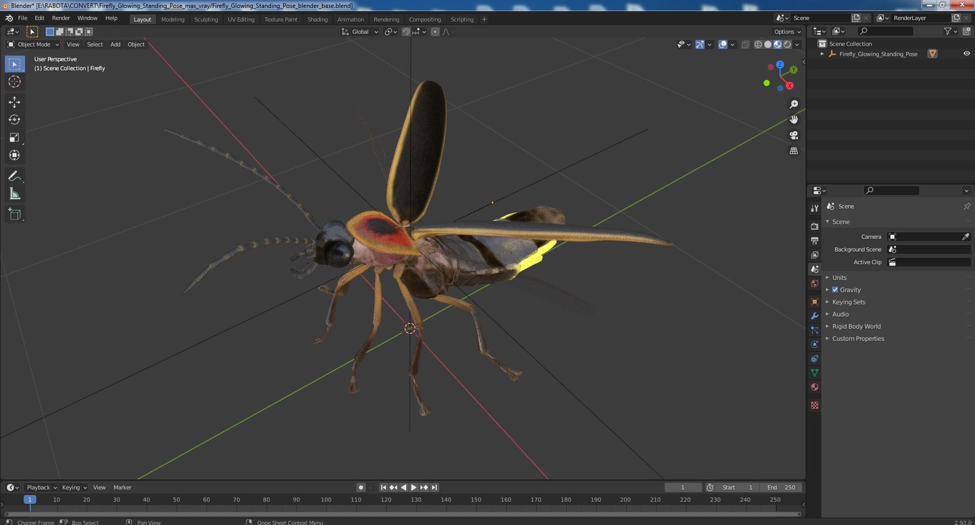 Firefly Glowing Standing Pose Model - TurboSquid 2171913