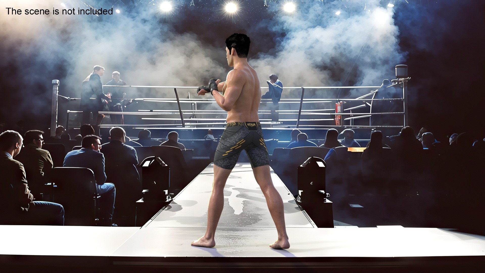 UFC MMA Fighter In Kicking Stance Sweaty Fur 3D Model - TurboSquid 2334007