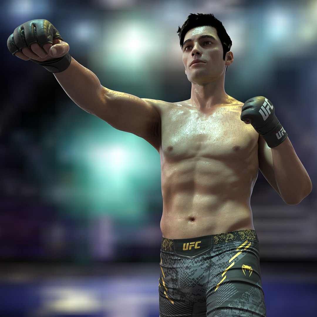 UFC MMA Fighter In Kicking Stance Sweaty Fur 3D Model - TurboSquid 2334007