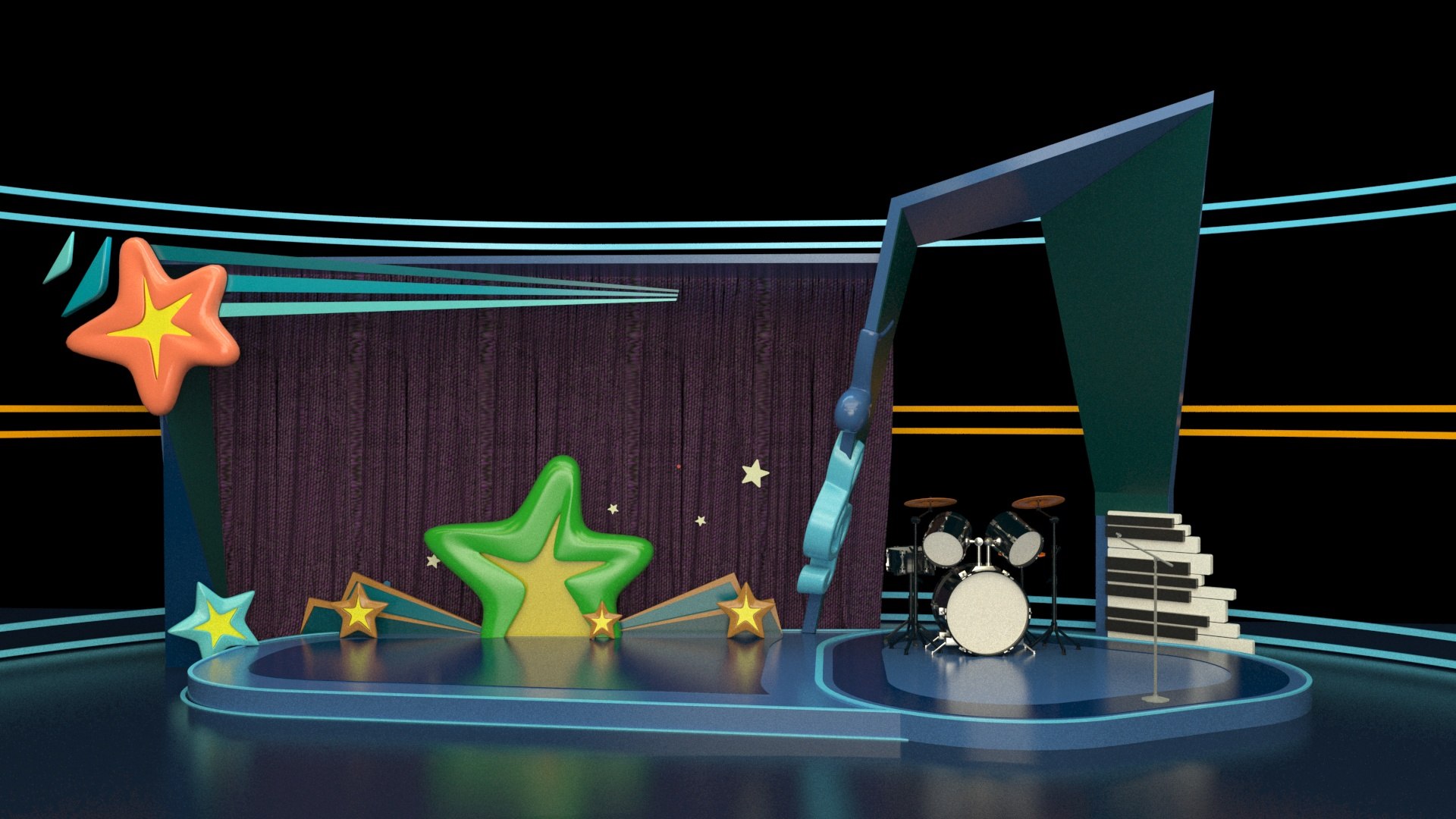 3D Tv Studio Design Model - TurboSquid 1768612