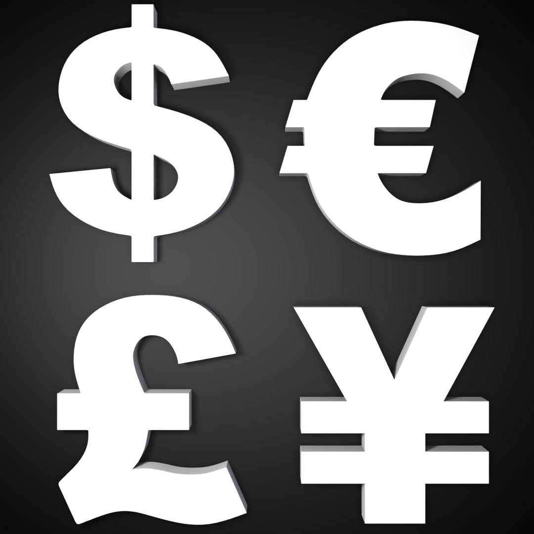 Currency Dollars Euro 3d Model