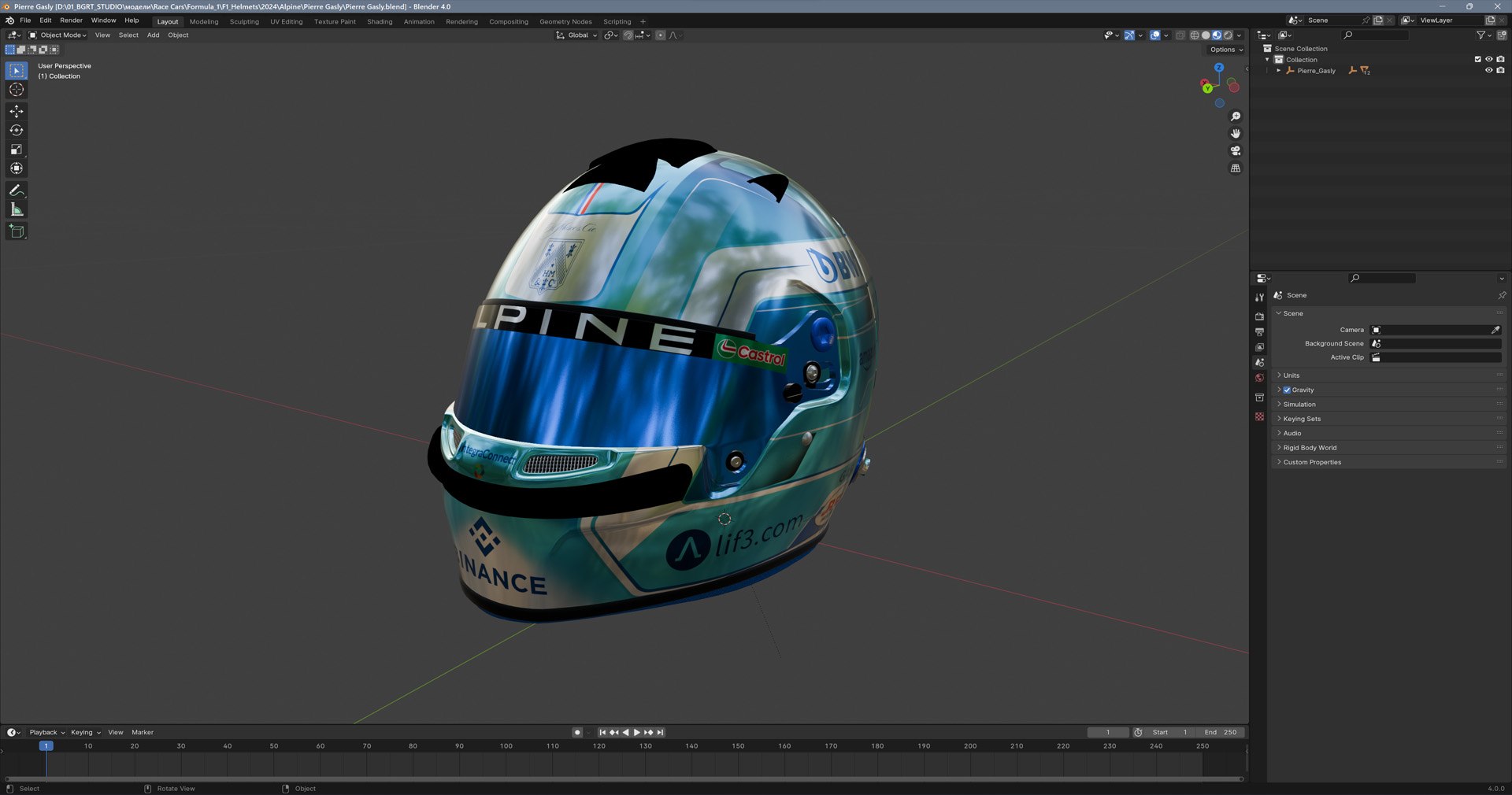 F1 Alpine Team Helmets 3D Model - TurboSquid 2251966