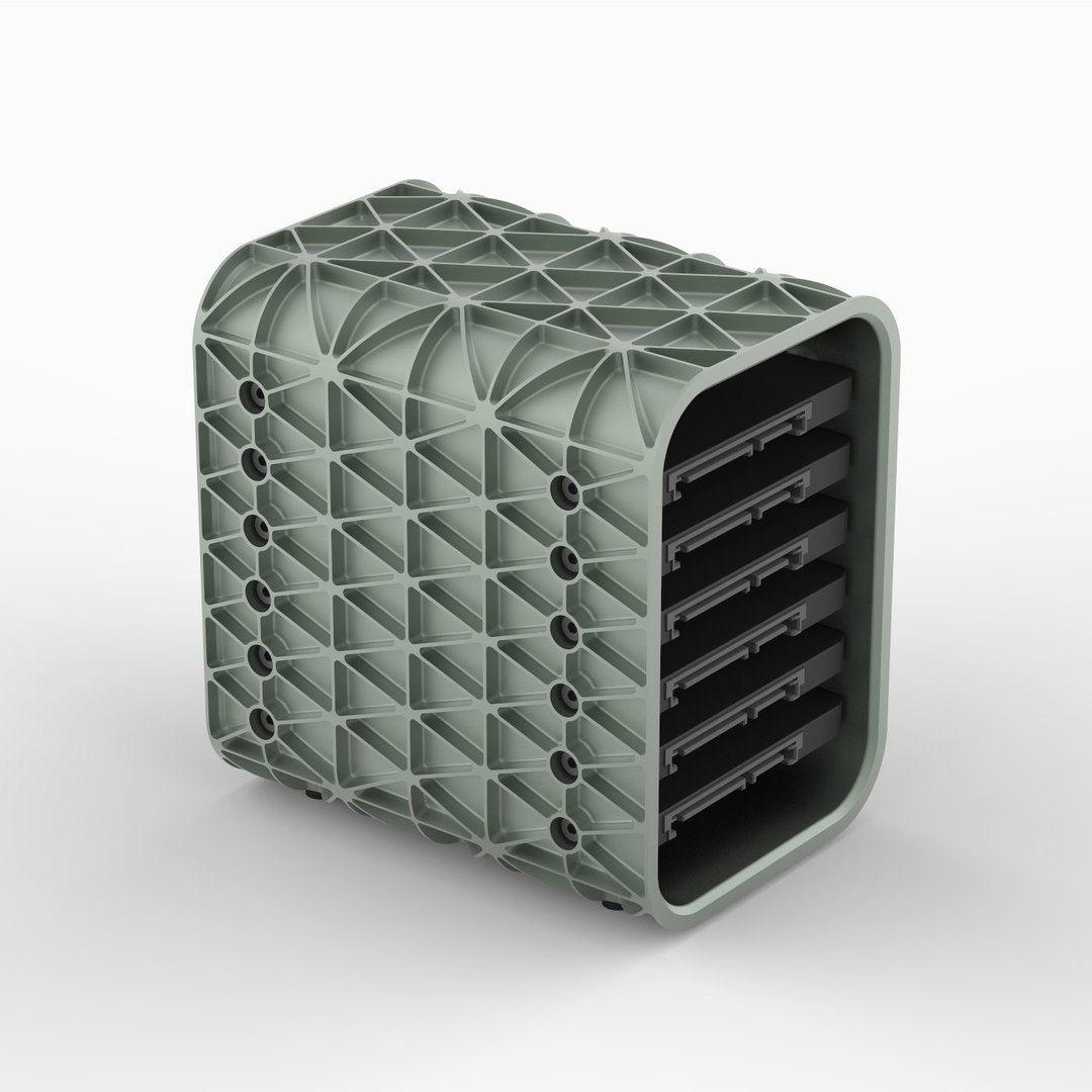 3D Aero Space Hard Drive Enclosure - SSD - 6 Drive - Light - TurboSquid ...