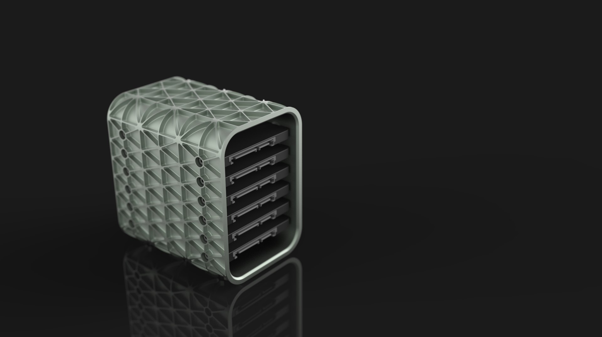 3D Aero Space Hard Drive Enclosure - SSD - 6 Drive - Light - TurboSquid ...