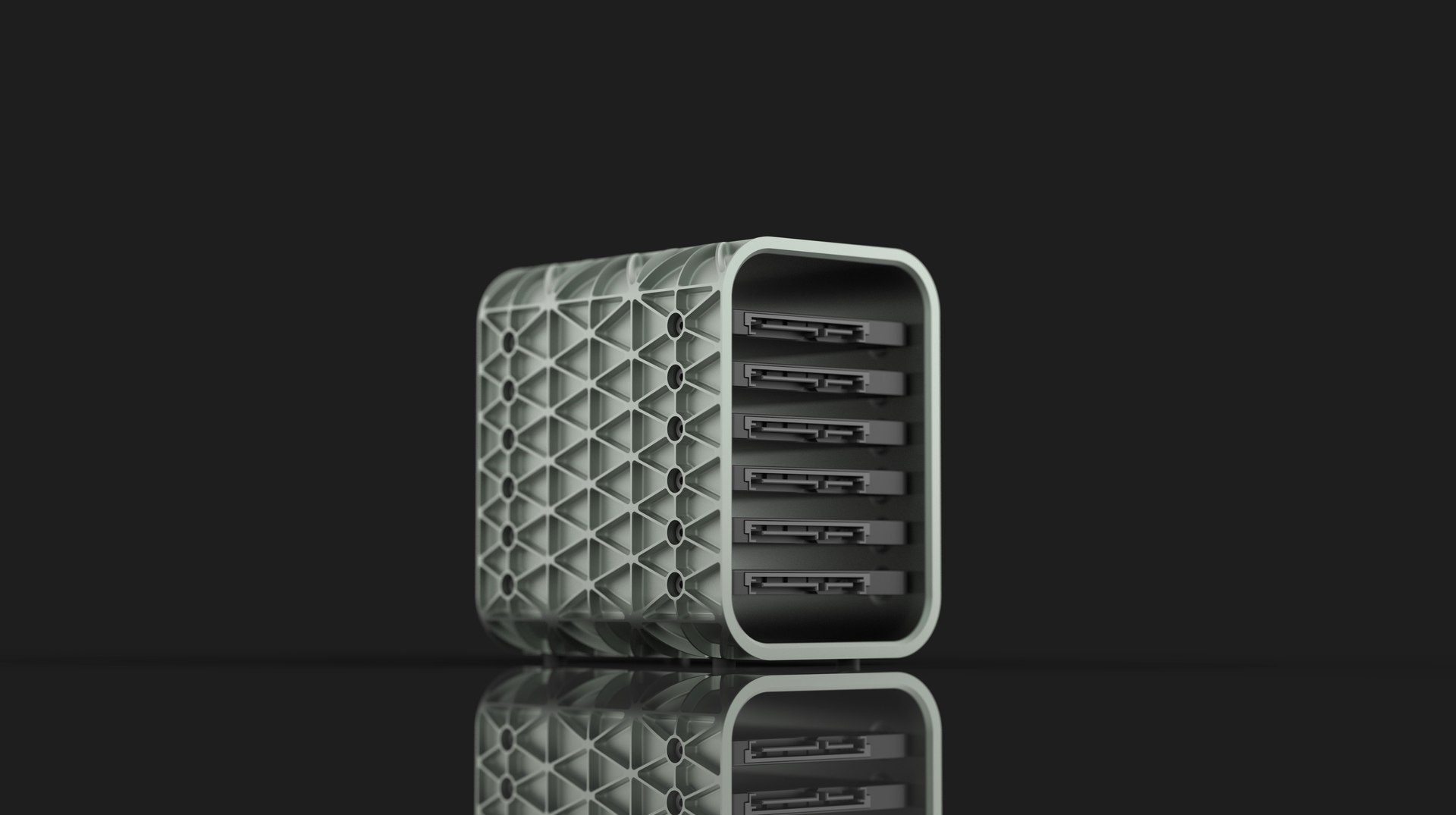 3D Aero Space Hard Drive Enclosure - SSD - 6 Drive - Light - TurboSquid ...