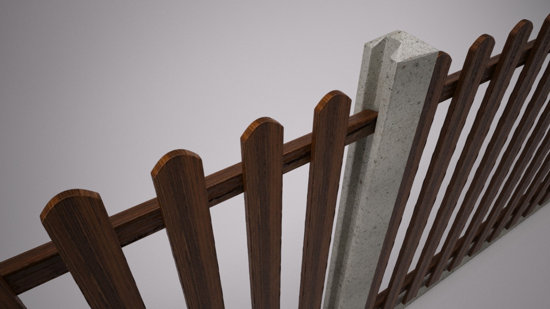 3d model picket fence