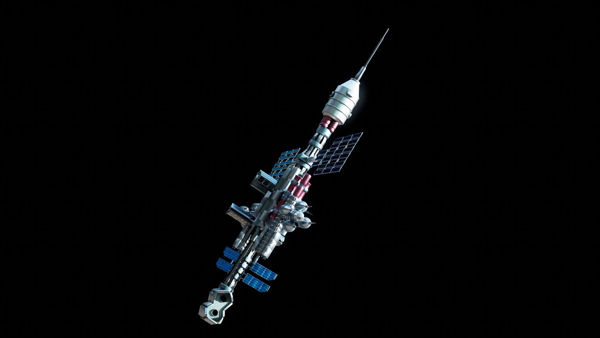 Sci-Fi Orbital Space Station PBR 3D Model - TurboSquid 1995853