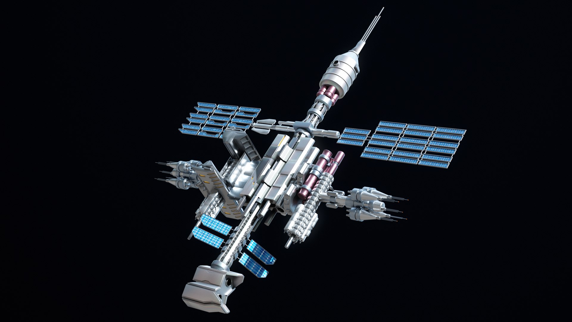 Sci-Fi Orbital Space Station PBR 3D Model - TurboSquid 1995853