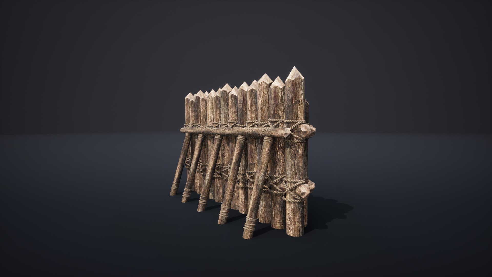 3D Model PALISADE BARRIER BARRICADE FORT WALL DAM WOODEN MEDIEVAL ...