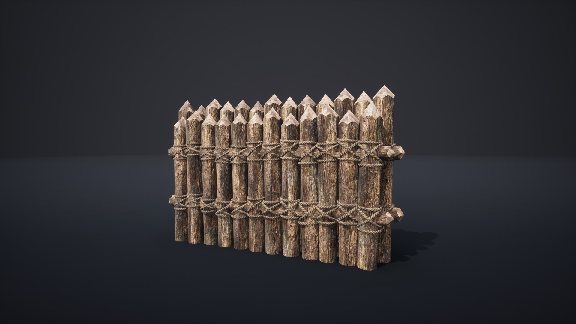 3D Model PALISADE BARRIER BARRICADE FORT WALL DAM WOODEN MEDIEVAL ...