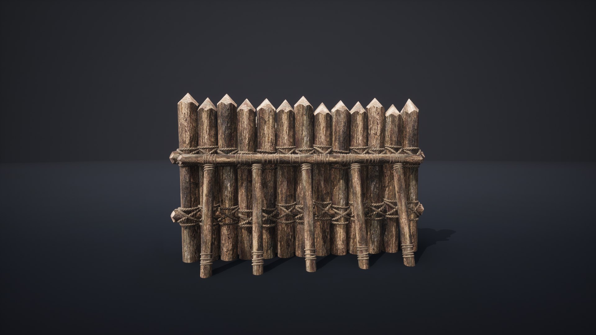 3D Model PALISADE BARRIER BARRICADE FORT WALL DAM WOODEN MEDIEVAL ...