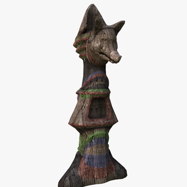 wood totems 3d model