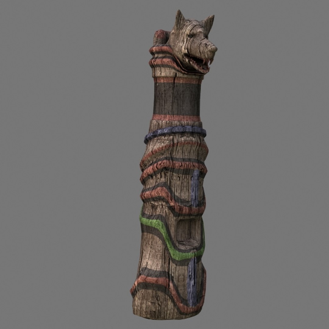 wood totems 3d model
