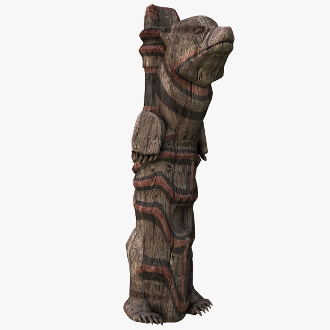 wood totems 3d model