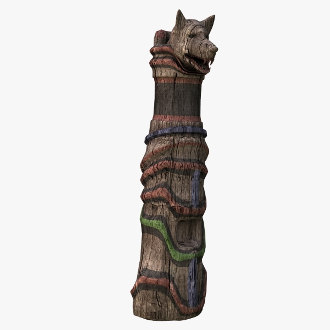 wood totems 3d model