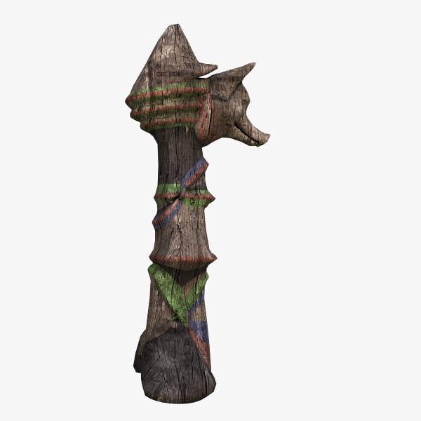 wood totems 3d model