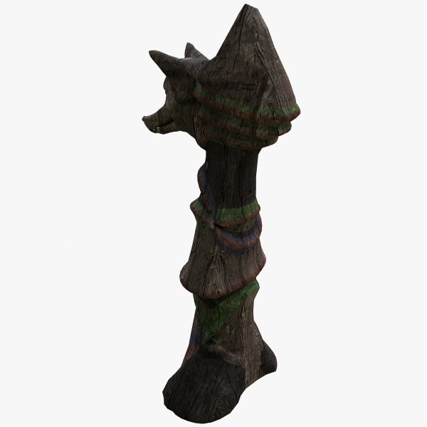 wood totems 3d model