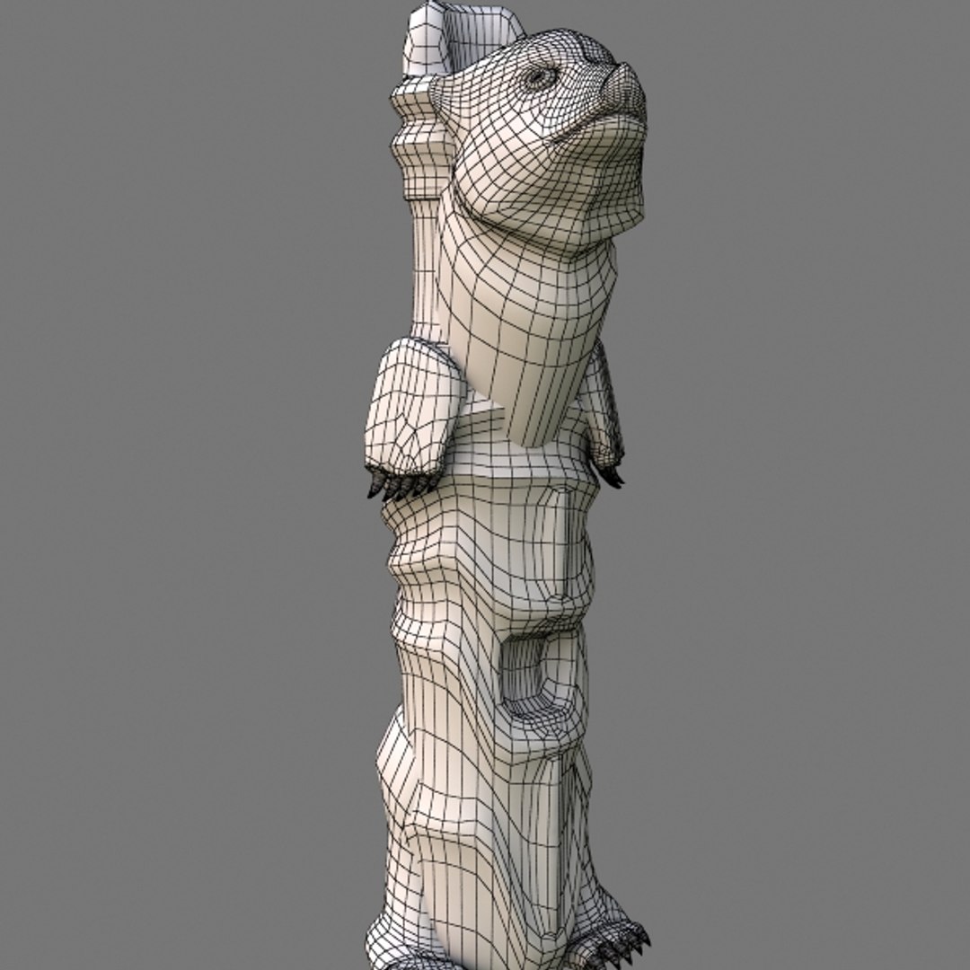 wood totems 3d model