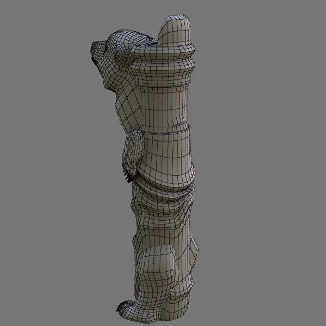 wood totems 3d model