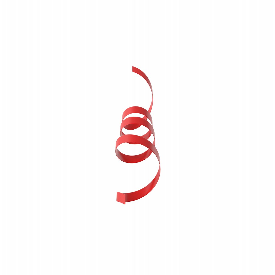 3D Red Curly Ribbon - TurboSquid 2028093