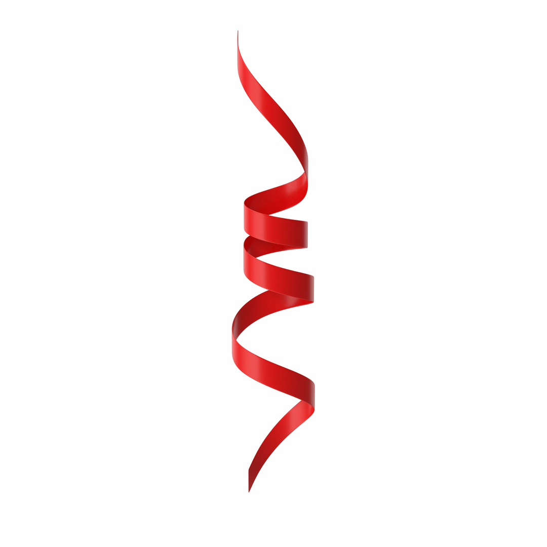 3D Red Curly Ribbon - TurboSquid 2028093