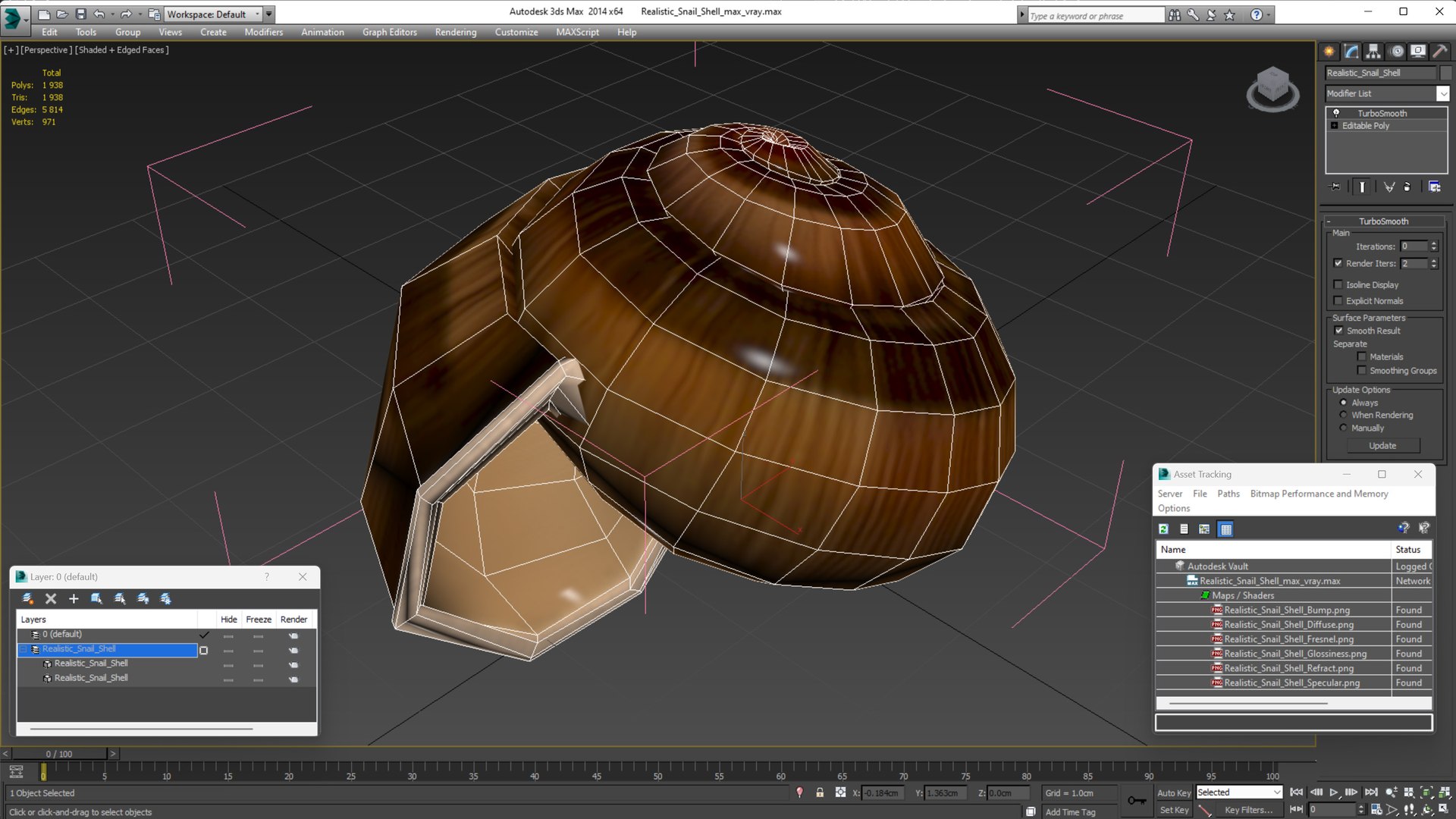 Realistic Snail Shell Model - TurboSquid 2237010