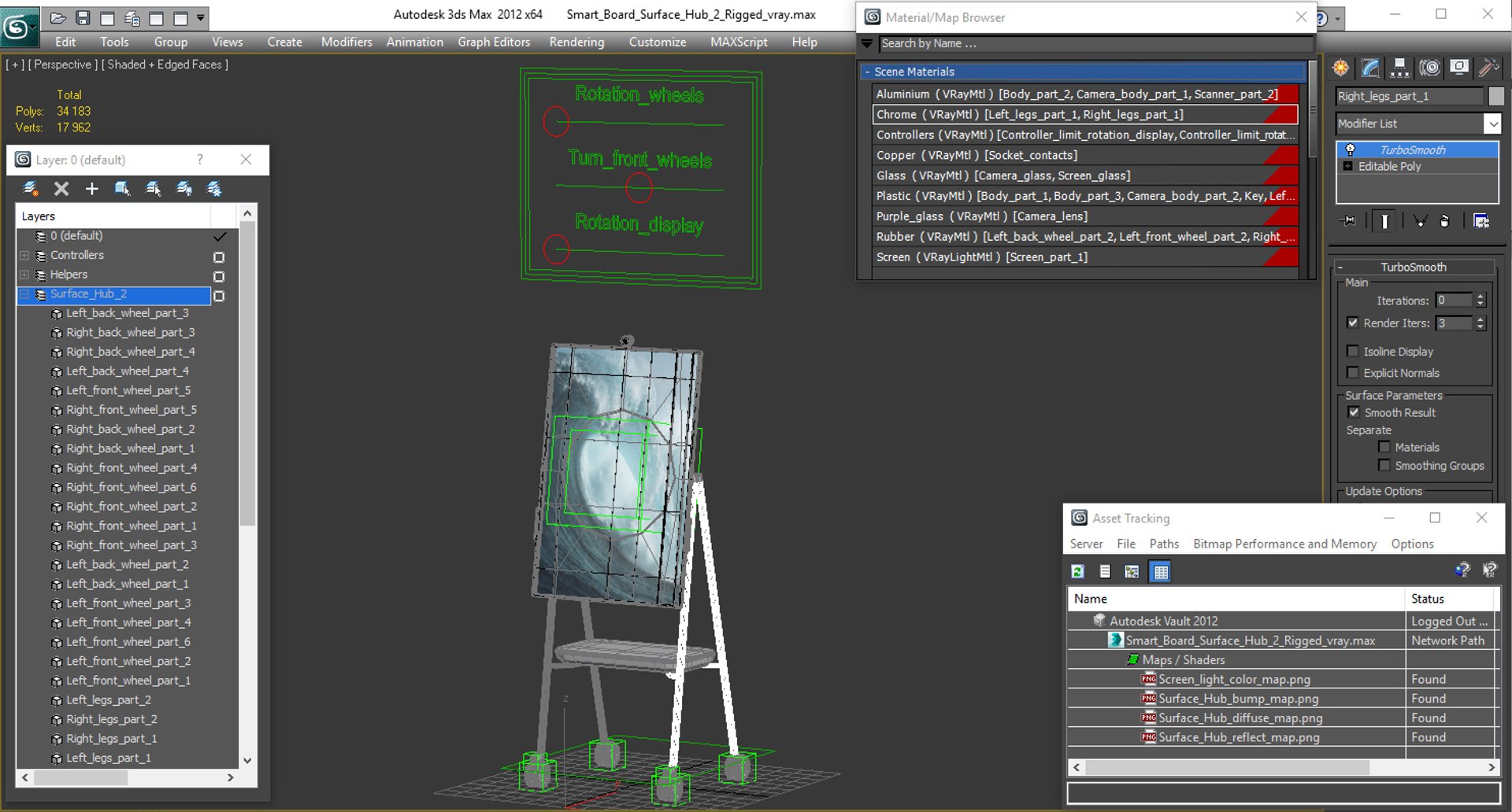 Smart Board Surface Hub 3D Model - TurboSquid 1306748