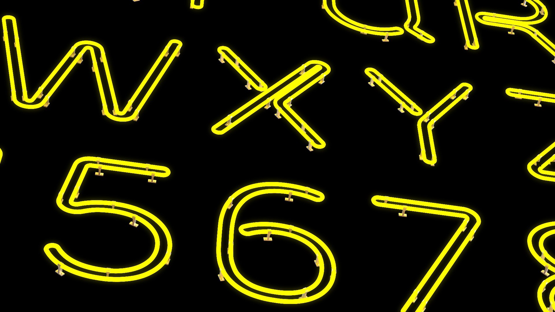 3D Neon Alphabet With Decimal - TurboSquid 1980819